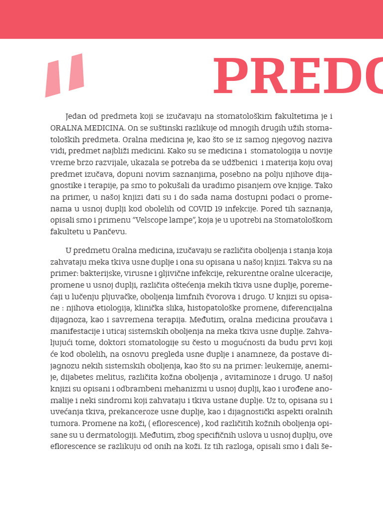 Oralna Medicina Prikaz | PDF