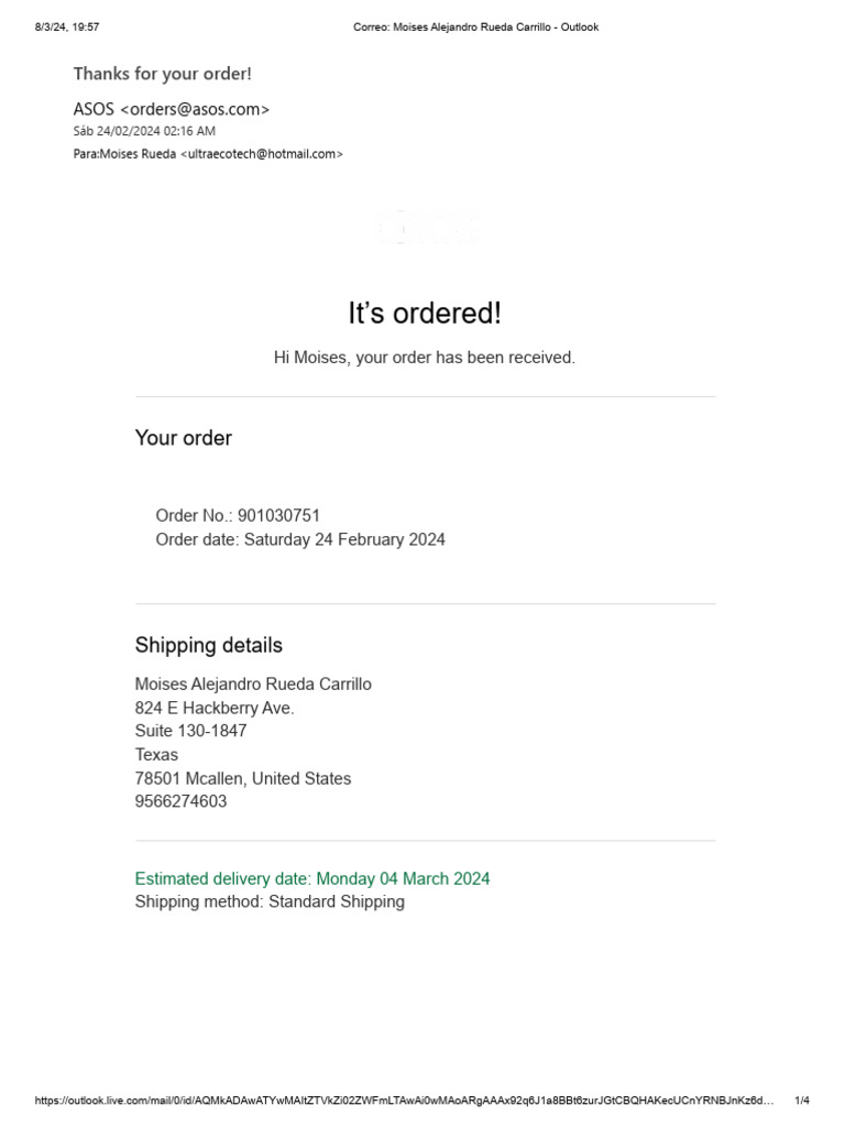 Invoice Asos 901030751 - UPS 5025 | PDF