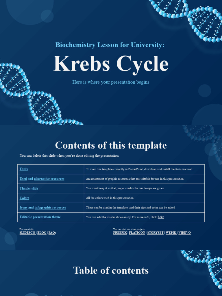 Biochemistry Lesson For University - Krebs Cycle by Slidesgo | PDF ...