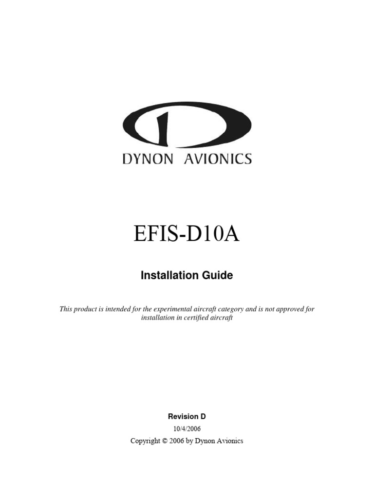 EFIS-D10A Installation Guide Rev D | PDF | Electrical Connector | Electrical Wiring