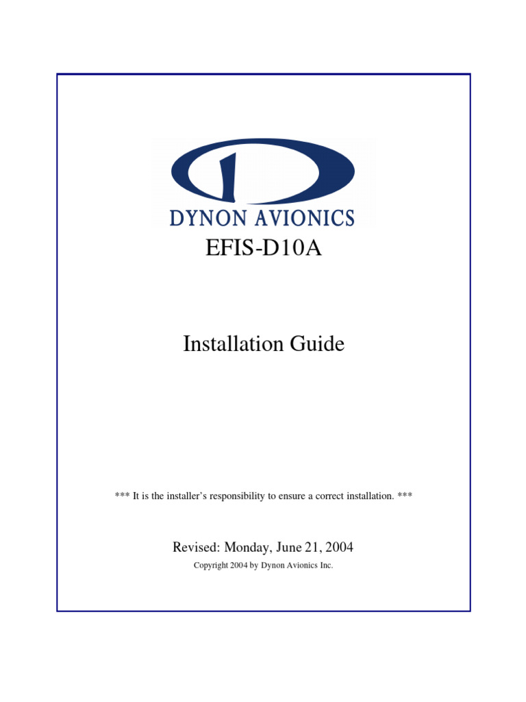 EFIS-D10A Installation Guide | PDF | Electrical Connector | Electrical Wiring