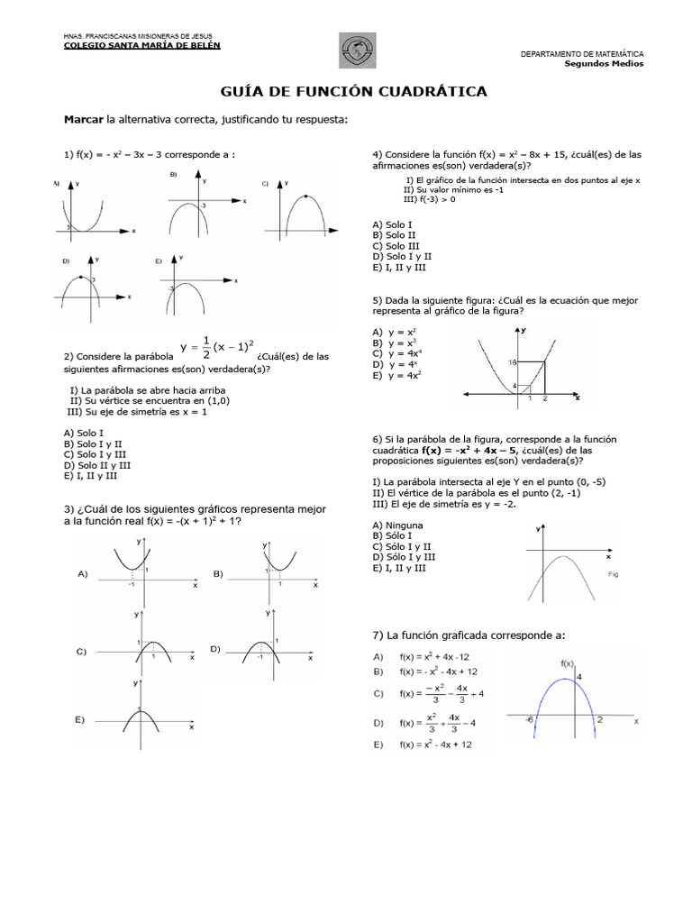Func Cuadratica 01 | PDF | Geometría Elemental | Geometría algebraica