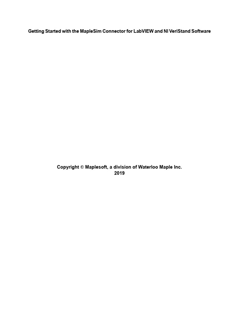 MapleSim LabVIEW VeriStand Connector Getting Started Guide | PDF | Parameter (Computer ...