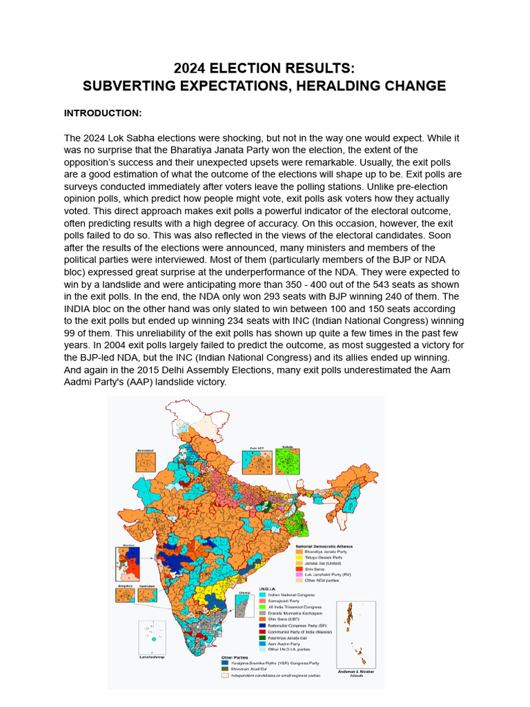 Election Results Report PS Revised | PDF | Bharatiya Janata Party | Electoral District
