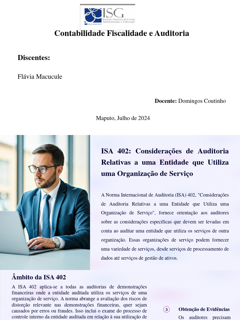 ISA 402 Consideracoes de Auditoria Relativas A Uma Entidade Que Utiliza ...