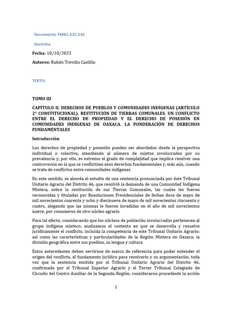 Documento TMX2.632.226 Doctrina | PDF | Sentencia (ley) | México
