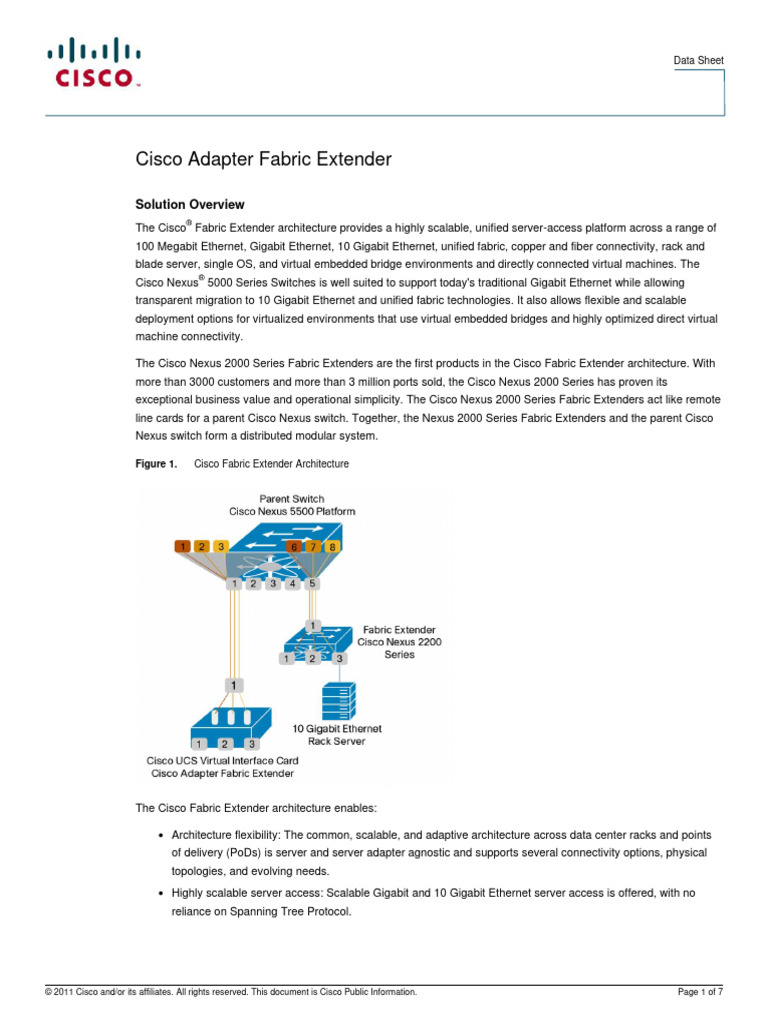 Cisco Adapter Fabric Extender | PDF | Computer Network | Network Switch