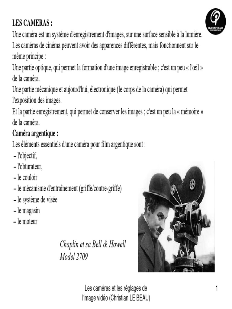 Types et réglages des caméras de cinéma | PDF | Vidéo | Technologie ...