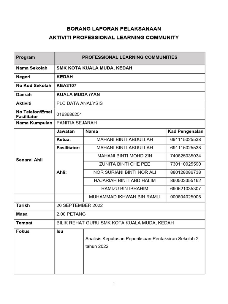 LAPORAN PLC DATA ANALYSIS | PDF