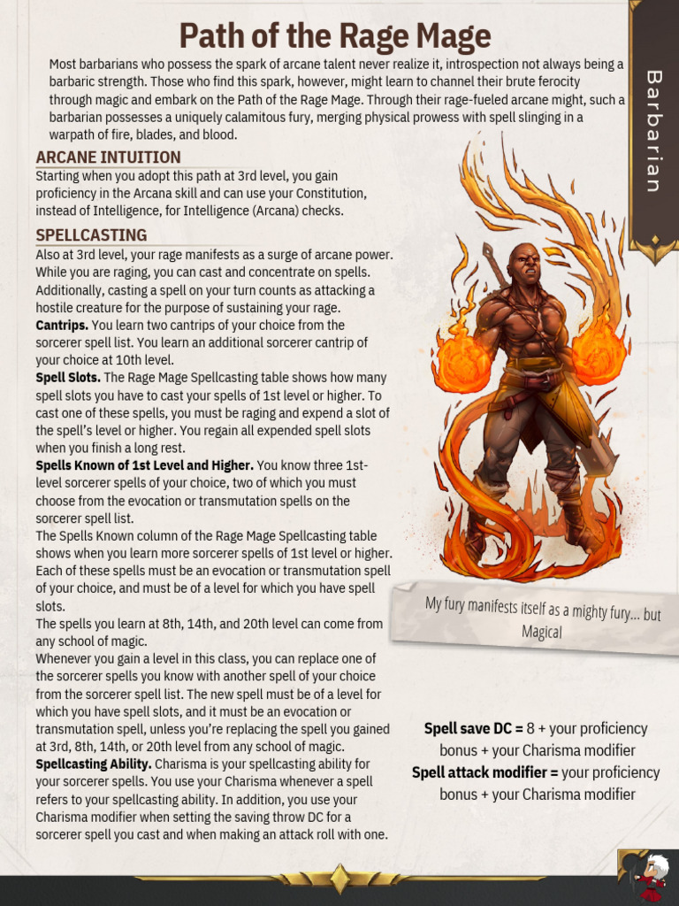 Path of the Rage Mage | PDF | Fantasy Role Playing Games | Dungeons ...