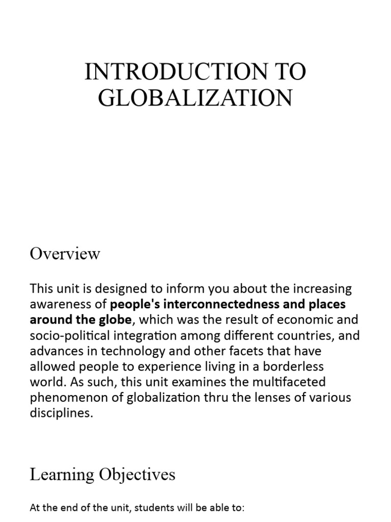Understanding Globalization Concepts | PDF | Globalization | Information