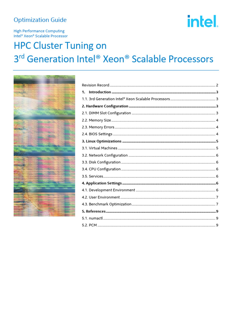 HPC Cluster Tuning Guide On 3rd Generation Intel Xeon Scalable Processors 1 | PDF | Central ...