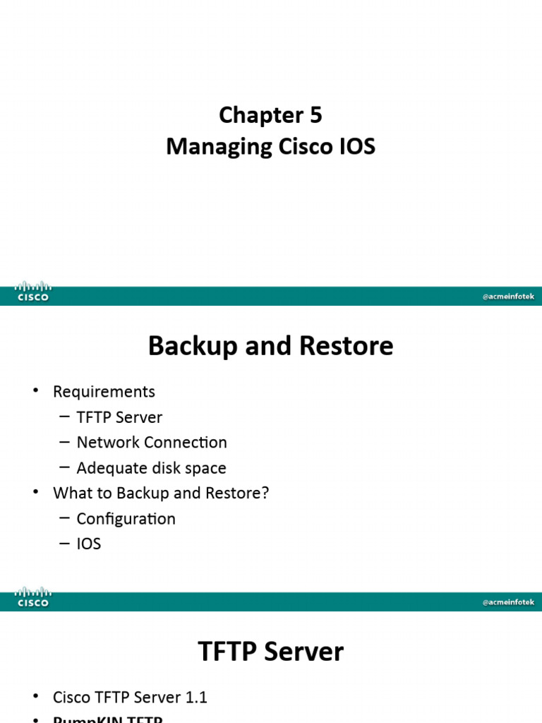 5 Managing Cisco IOS | PDF | Ip Address | Backup