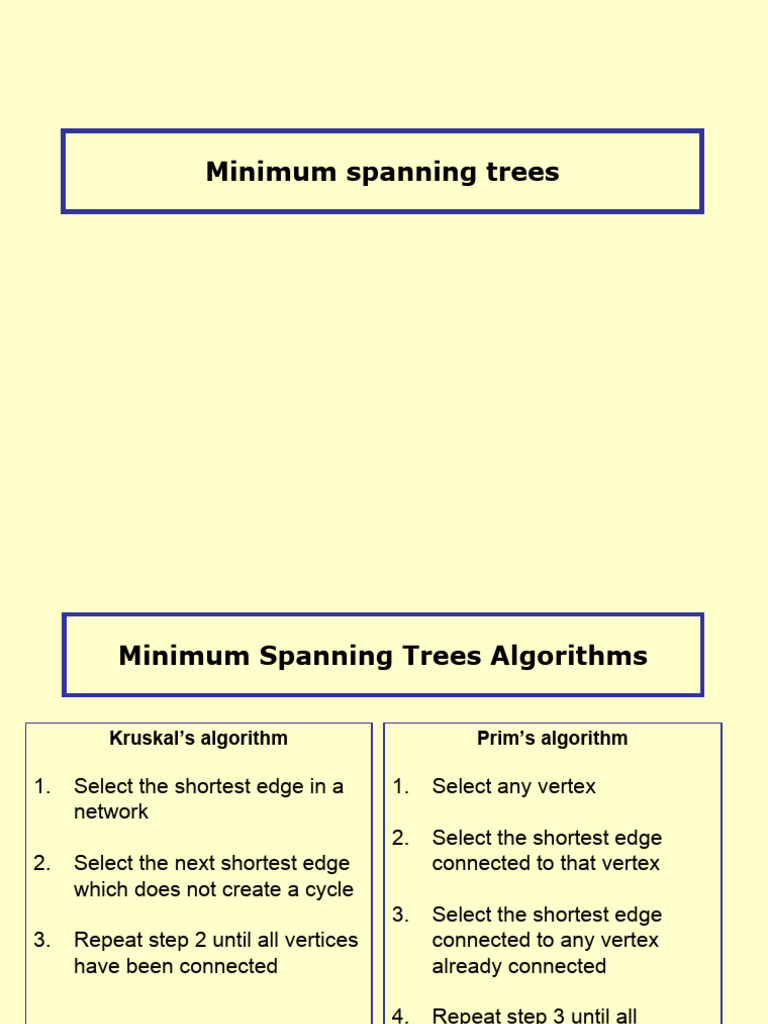 Minimum Spanning Trees Algorithm Pdf Applied Mathematics Algorithms