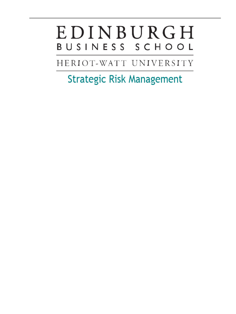 Strategic Risk Management 1 | PDF | Risk | Risk Management