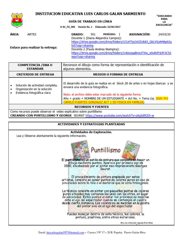 2020 501 Art Act1 Puntillismo | PDF