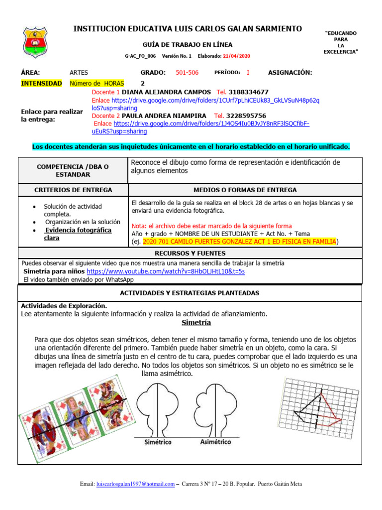 2020 501 ART ACT 3 SIMETRÍA | PDF