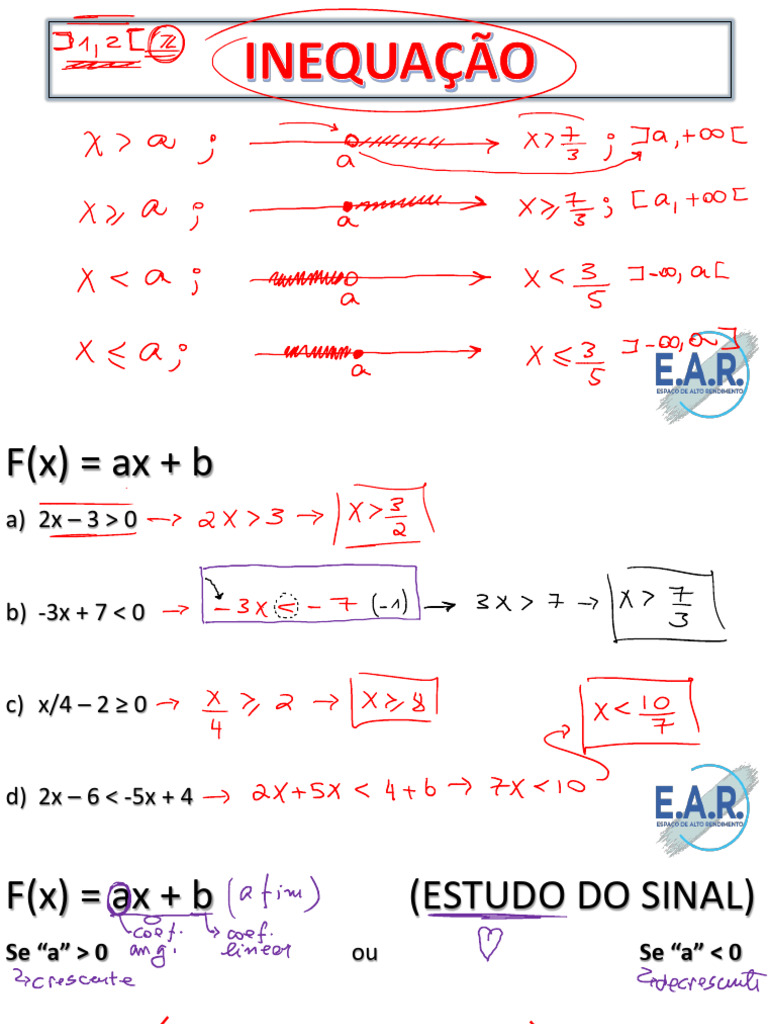Inequações | PDF | Métodos e Materiais de Ensino