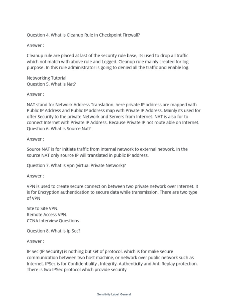 Sensitivity Label: General | PDF | Computer Network | Virtual Private Network