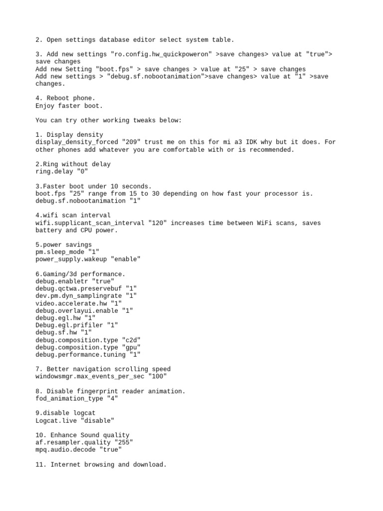 Android Tweaks For All Android Setedit Pdf Computer Science Computer Architecture