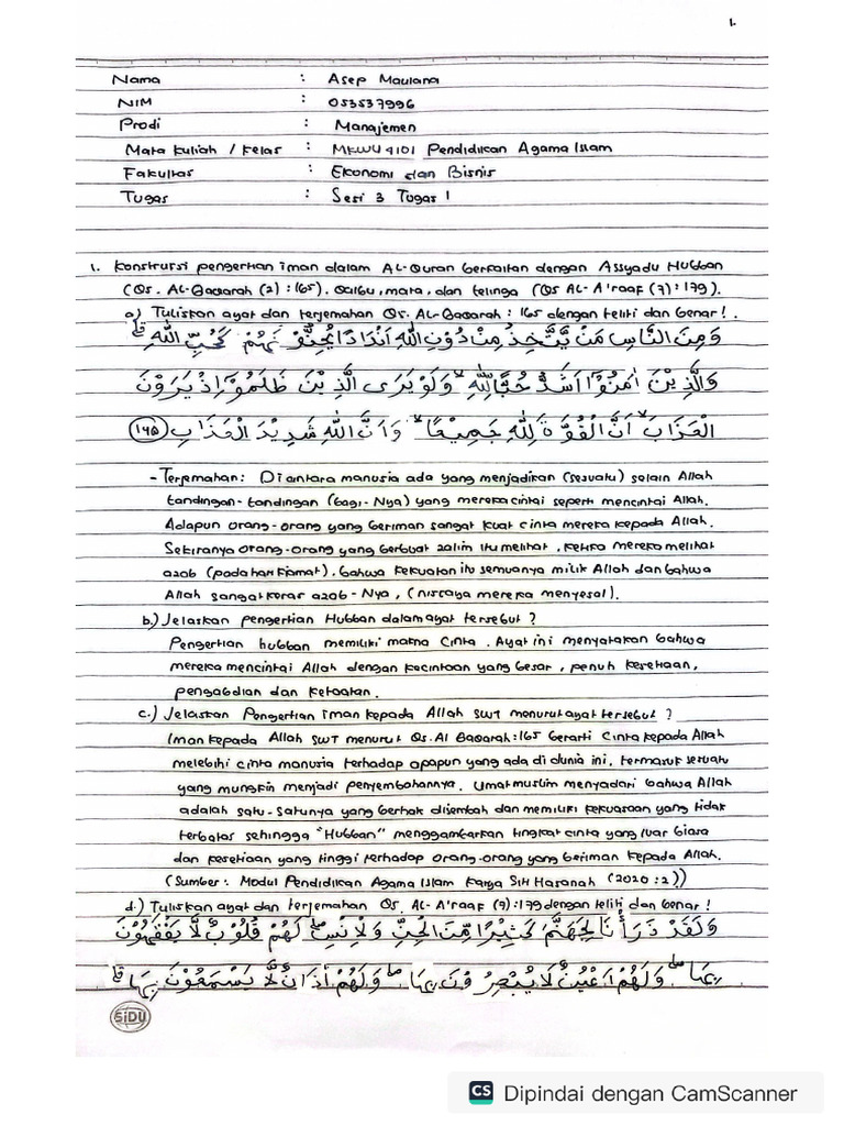 Pendidikan Agama Islam. Sesi 3. Tugas 1 (Asep Maulana) | PDF