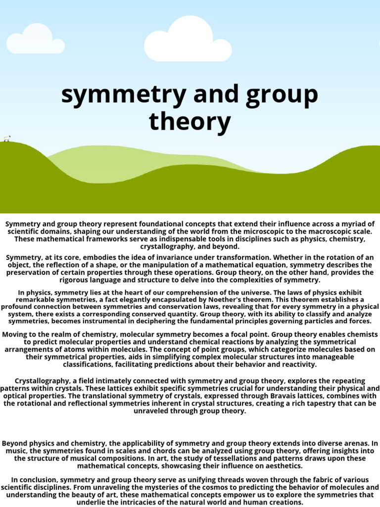 Symmetry and Group Theory | PDF | Symmetry | Group Theory