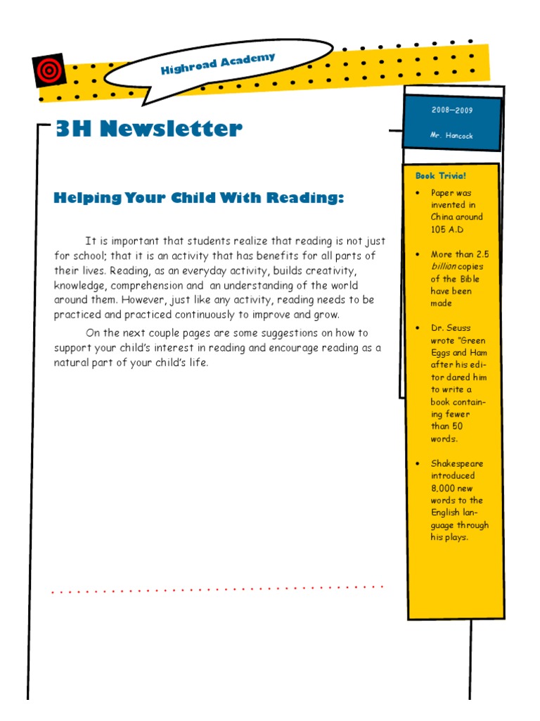 Reading Newsletter | Download Free PDF | Reading (Process)