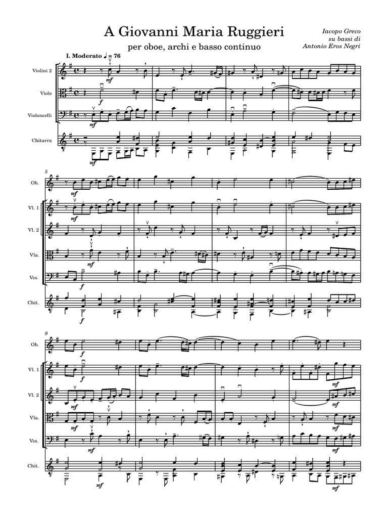 A Giovanni Maria Ruggieri Con Chitarra-Partitura_e_Parti | PDF