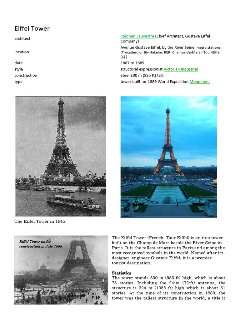 EIFFEL TOWER - Revsd PRNT | PDF