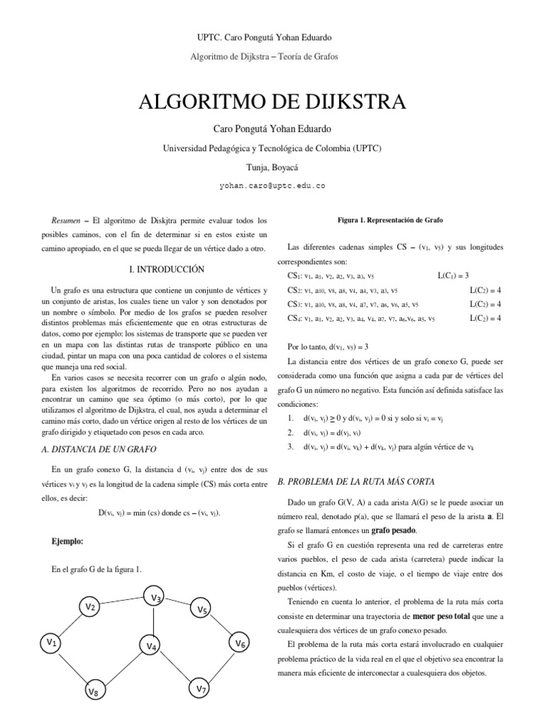 Algoritmo de Dijkstra | PDF | Vértice (teoría de grafos) | Teoría de grafos