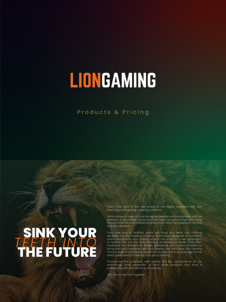 Lion Gaming - Products and Pricing 2023 | PDF | Gambling | Cryptocurrency