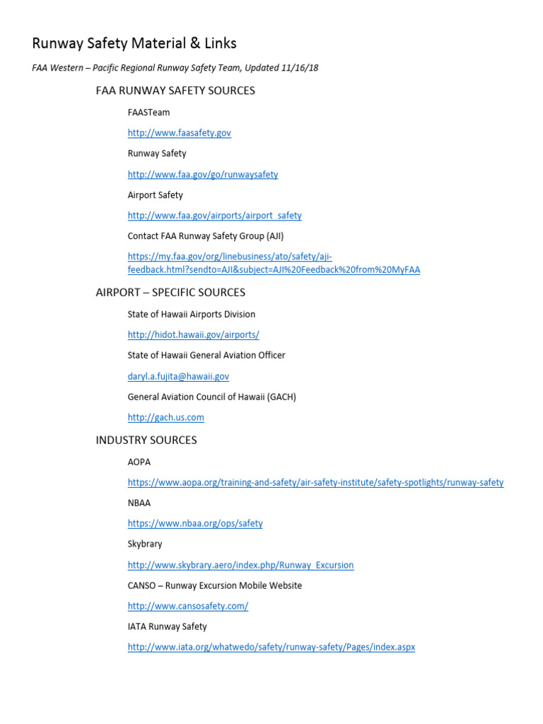 Runway Safety Material Links | PDF | Airport | Runway
