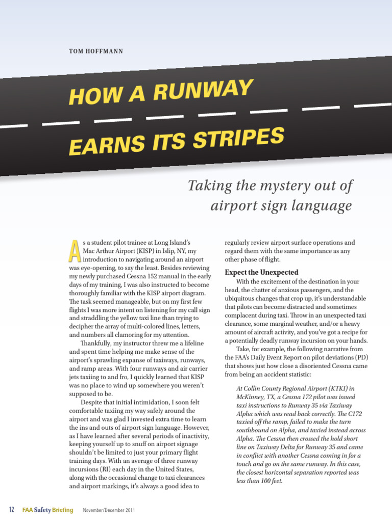 How a Runway Earns Its Stripes Novdec2011 | PDF | Airport | Runway