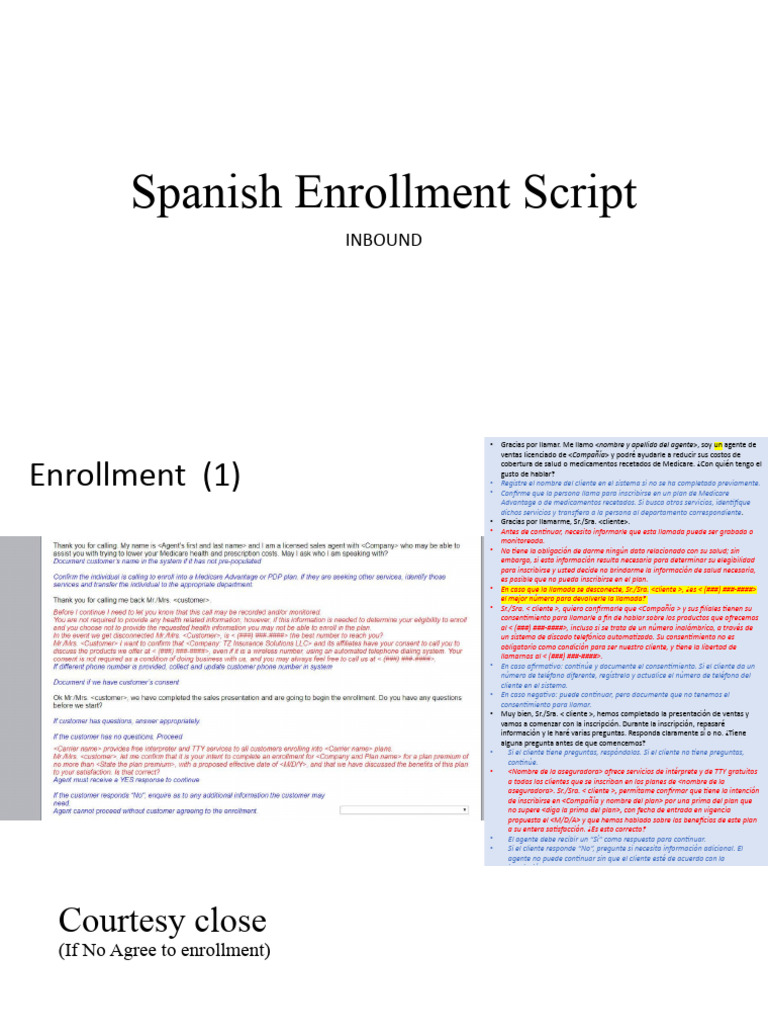 Spanish Enrollment Script - v1.2 | PDF | Medicare (Estados Unidos ...