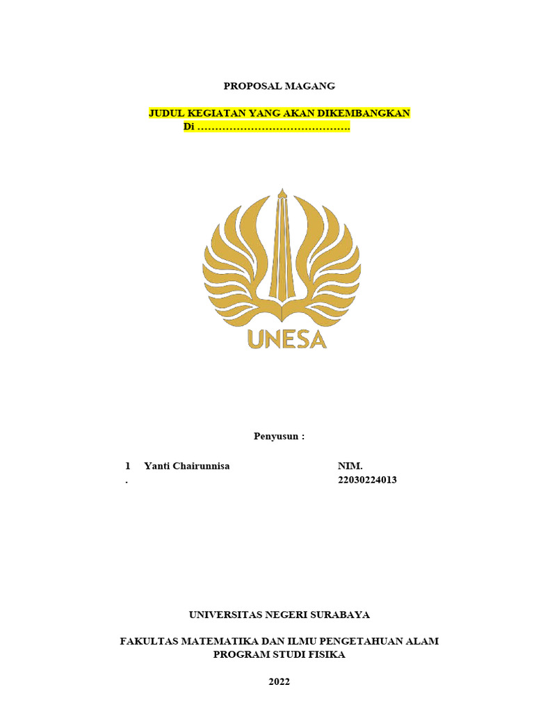 Proposal Magang MBKM 2024 S1 Fisika | PDF