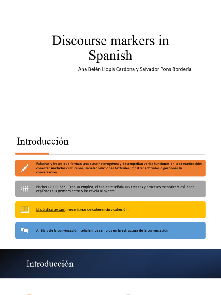 Marcadores Discursivos en Español | PDF | Dialecto | Proposición