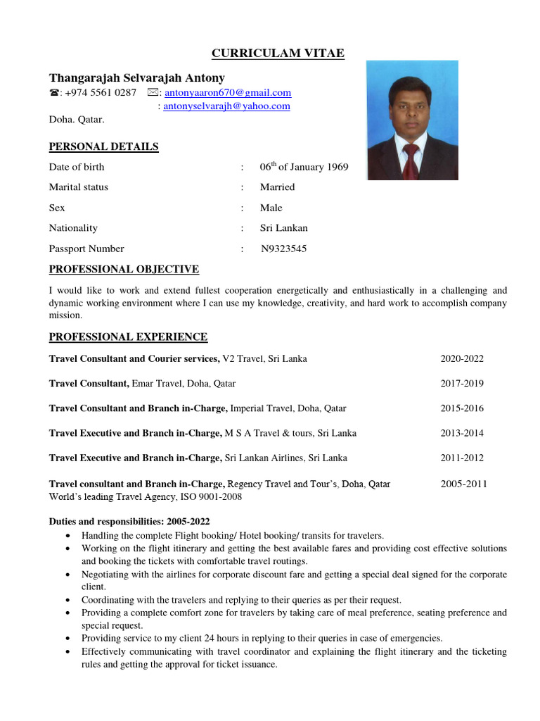 CV Antony | PDF | Qatar
