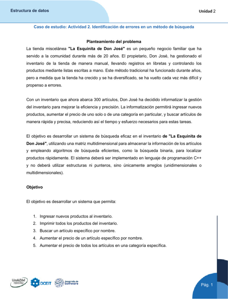 Actividad 2. Caso de Estudio | PDF | Puntero (Programación de computadora) | Programa de computadora