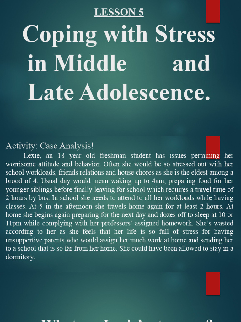 Lesson 5 - Perdev | PDF | Stress (Biology) | Anxiety