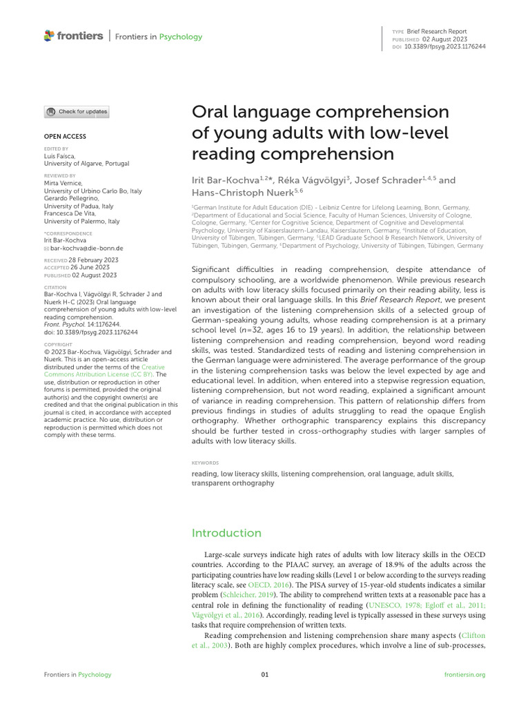 Meeting 6 Language - Comprehension - in - Young - Adults - With - Low ...