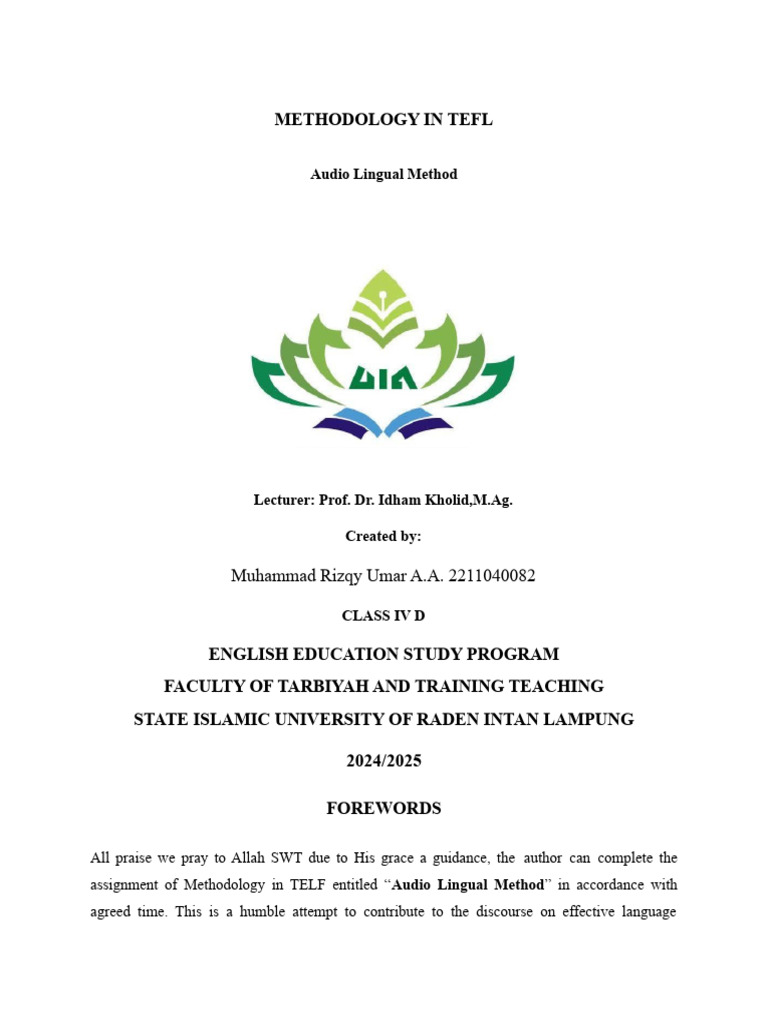 Kel Tefl Methodology | PDF | Liberal Arts Education | Language Acquisition