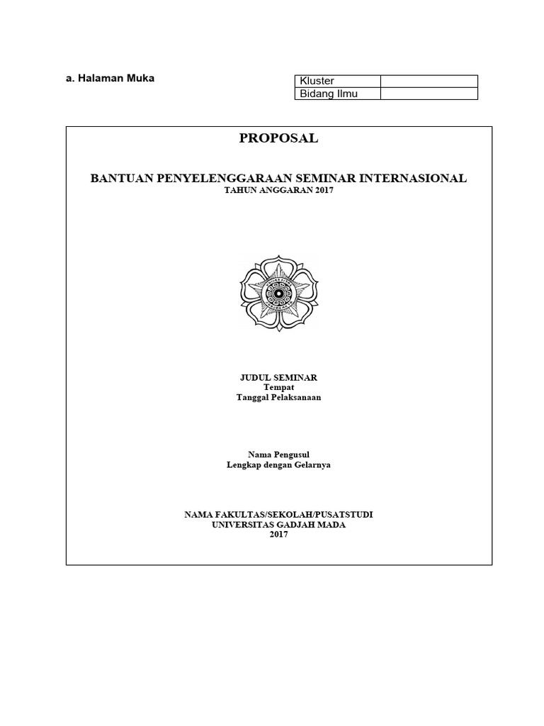 Template Proposal Seminar UGM | PDF