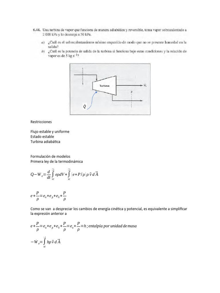 Turbina adiabática | PDF | Física Aplicada e Interdisciplinaria | Mecánica de Medios Continuos