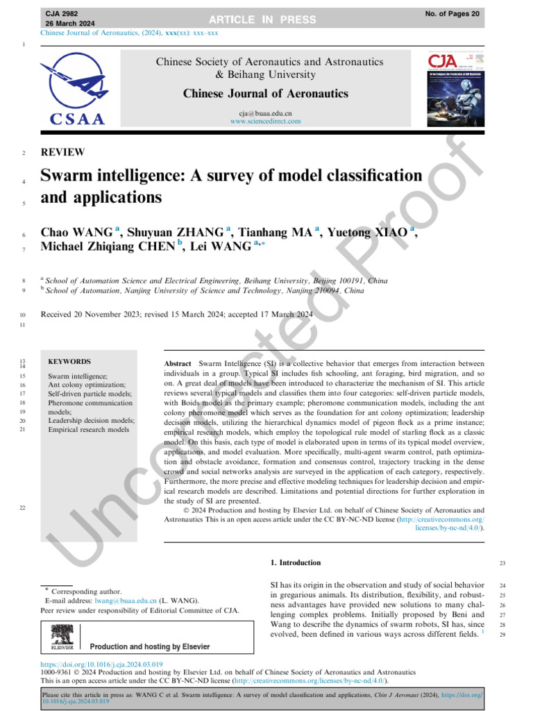 Robotic Swarm Intelligence | PDF | Robotics | System