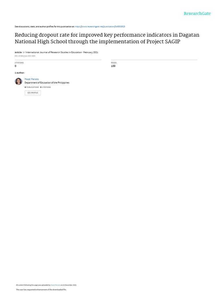 Reducing Dropout Rate For Improved Key Performance | PDF | Teachers ...