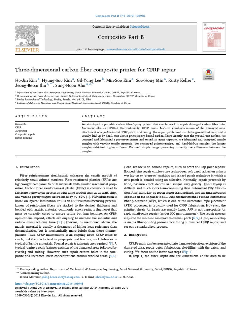 Three-Dimensional Carbon Fiber Composite Printer For CFRP Repair | PDF ...