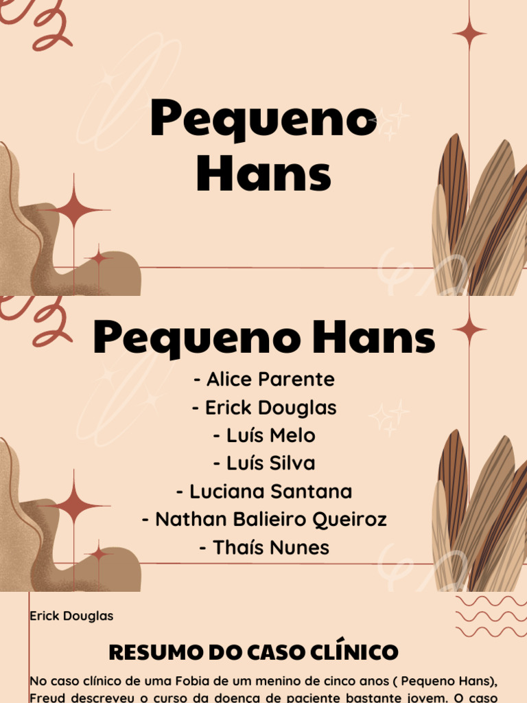 Pequeno Hans | PDF | Sigmund Freud | Ansiedade