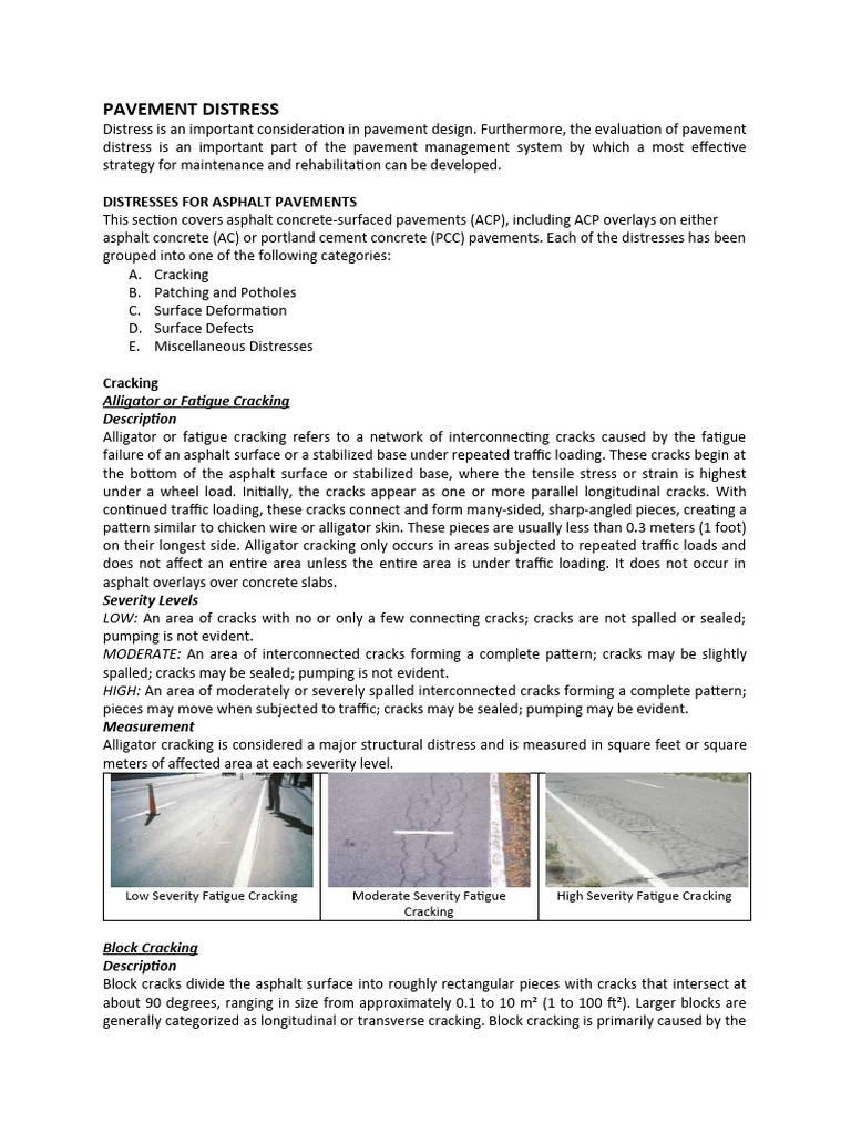 Distress Identification Manual | PDF | Road Surface | Structural ...