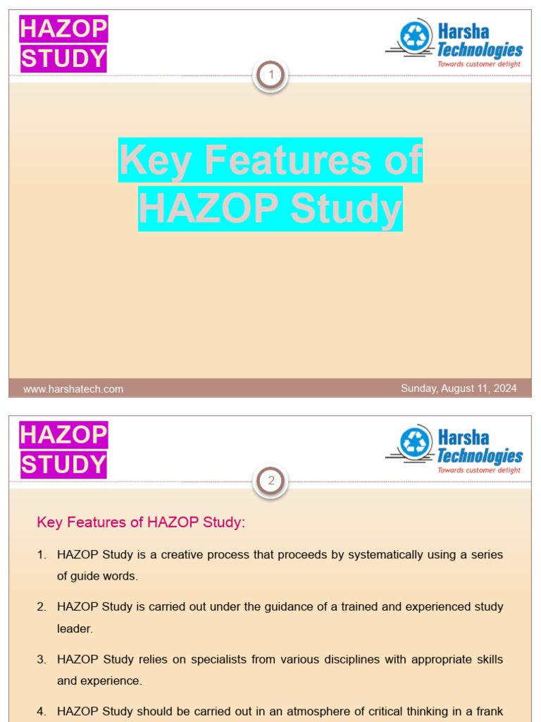 13 Key Features of HAZOP Study | PDF