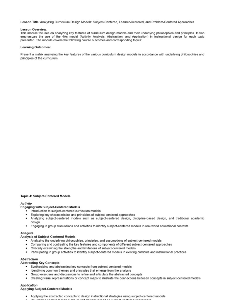 Lesson 2 Outlines | PDF | Curriculum | Instructional Design